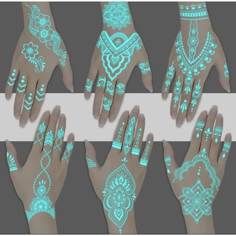 Jual Dani Shop | Stiker Tato Henna Tempel Warna Putih acara pengantin ...