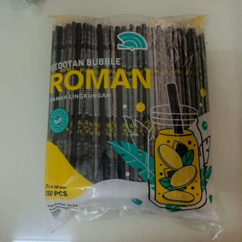 Jual Sedotan Bubble Tea Boba Roman Ramah Lingkungan 6 mm isi 250 batang ...