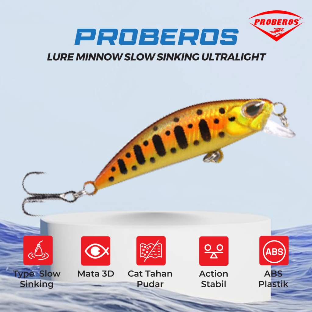 Jual PROBEROS Umpan Lure Minnow Slow Sinking 5G/5,5cm Ultralight MN005 ...
