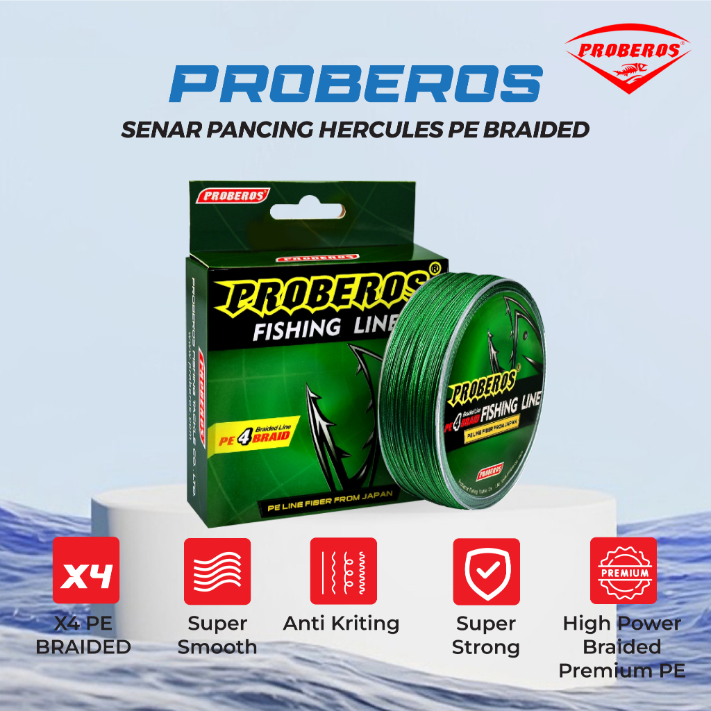 Jual PROBEROS Senar Pancing 100m Hercules PE Braided UL 6LB-100LB SP004 ...