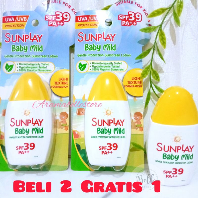 Jual [BELI 2 GRATIS 1] SUNPLAY BABY MILD SPF 39 PA++++ 30gr Sunblock ...