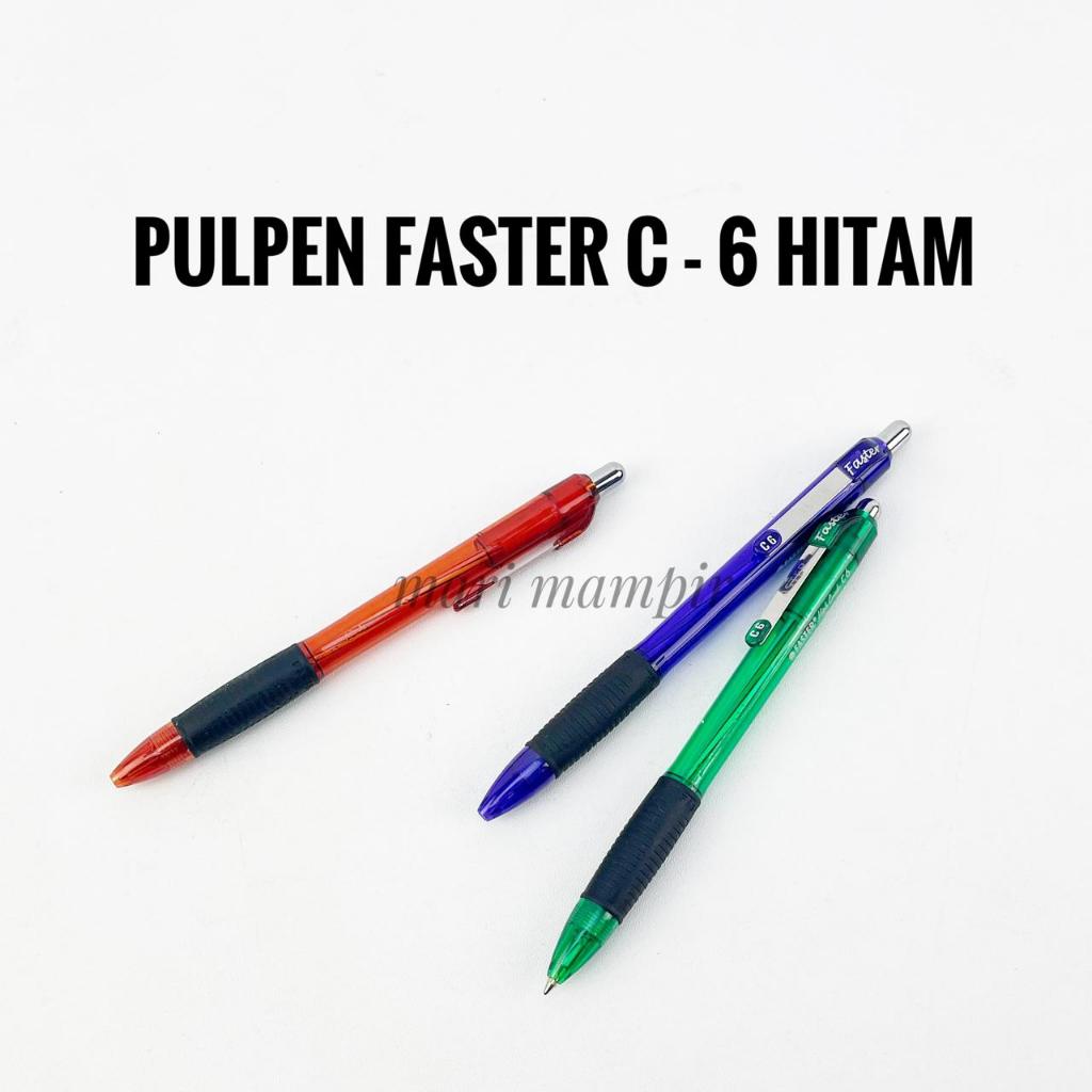 Jual PULPEN / BALL PEN / BOLPEN FASTER C6 EXTRA FINE WARNA HITAM ...