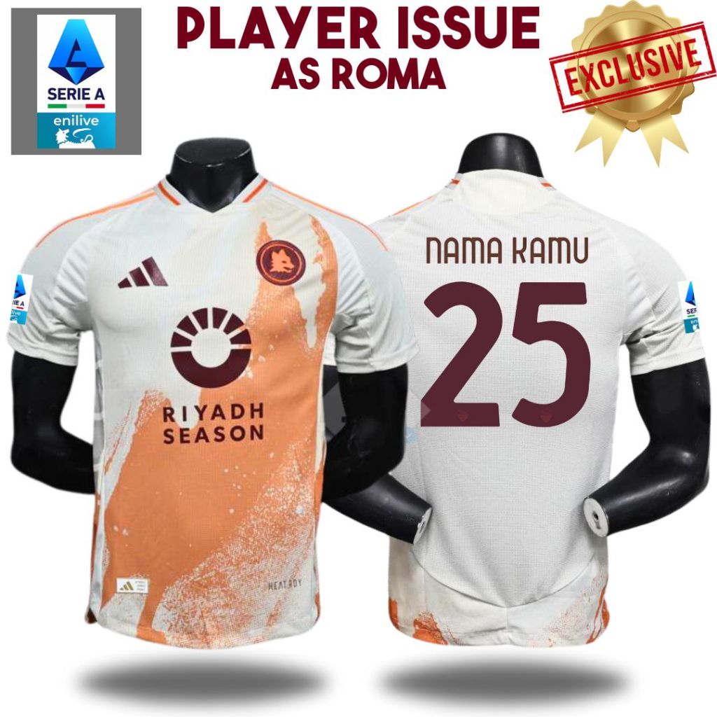 Jual Jersey As Roma Player Issue 2024 2025 Away Baju Bola Asroma Putih ...