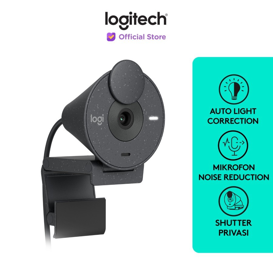 Jual Logitech Brio 300 Webcam Full HD Shutter Privasi & Noise-Reducing ...