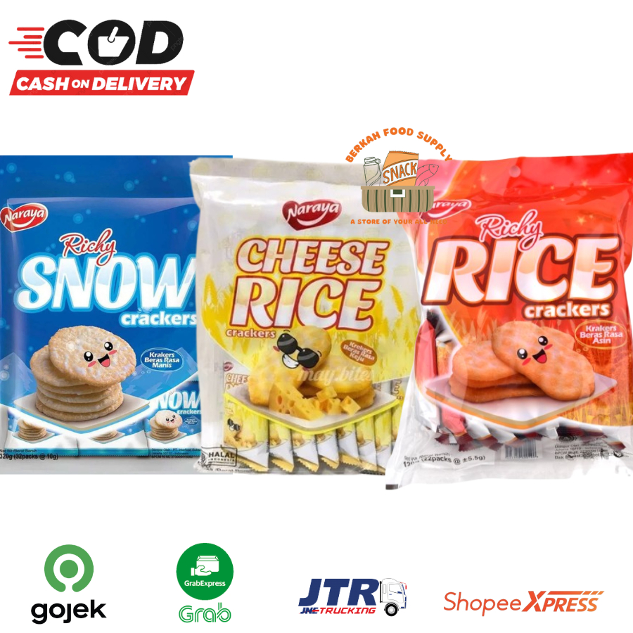 Jual [ BERKAH ] Naraya Richy Rice Crackers Snow Crackers Cheese Rice ...