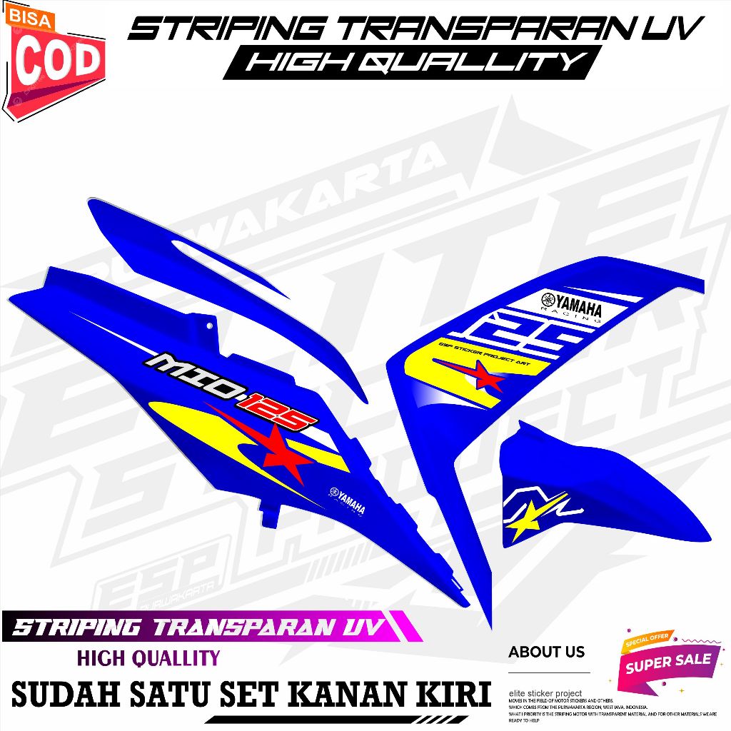 Jual STRIPING VARIASI TRANSPARAN YAMAHA MIO M3 STICKER MOTIF RACING ...