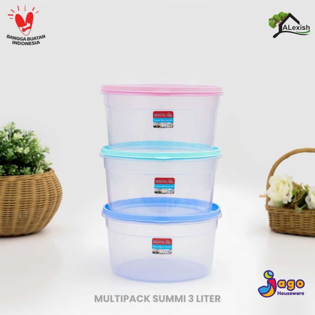 Jual Alexish Toples Summi 3 Liter, Food Container Plastik, Sealware 3lt ...