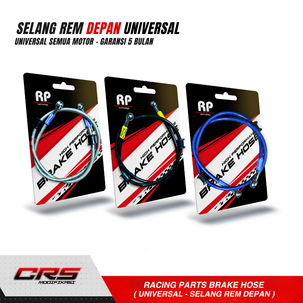 Jual Selang Rem Depan Warna Merah Biru Silver Hitam Karbon Ukuran 90cm ...