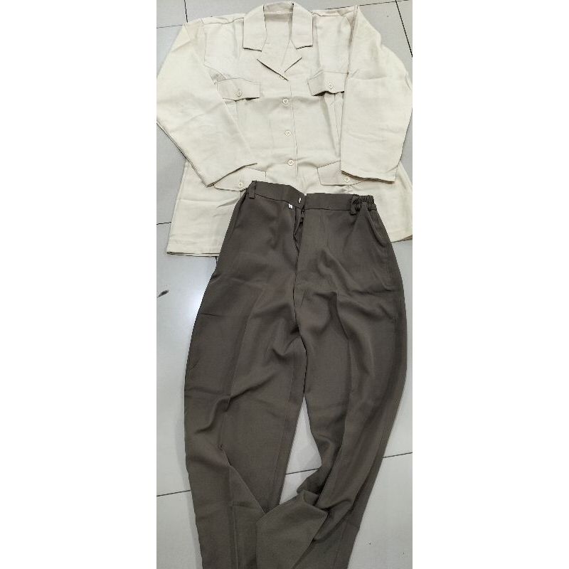 Jual Seragam atau baju satu set KEMHAN PDH wanita warna cream | Shopee ...