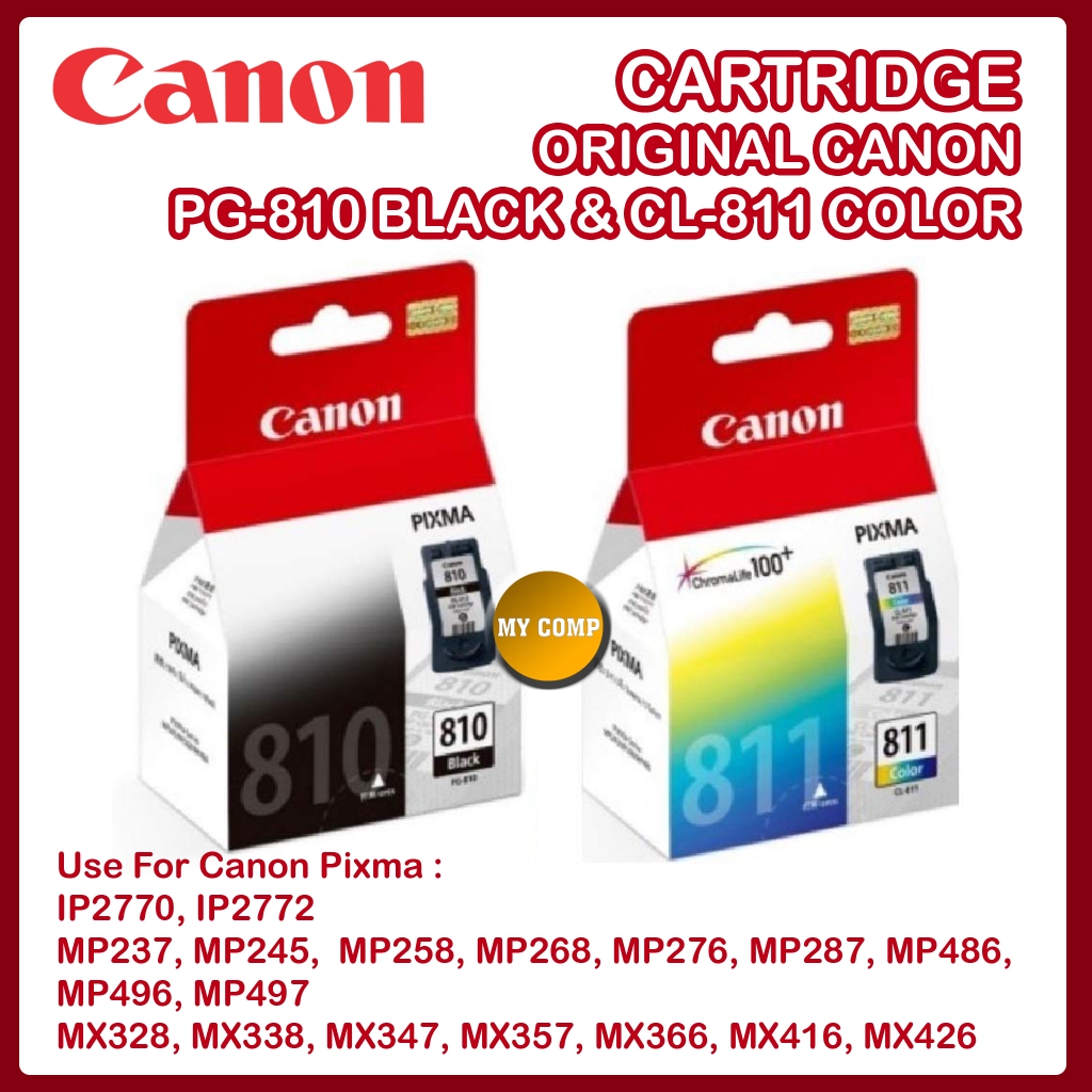 Jual Cartridge Canon 810 Black 811 Color Original PG-810 CL-811 iP2770 ...