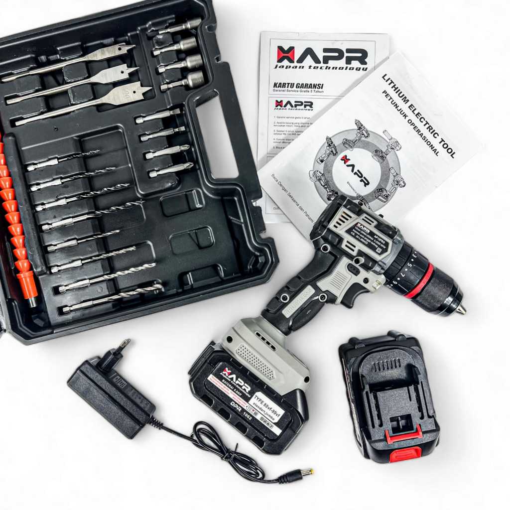 Jual APR AP13 Bor impact drill cordless 13mm 48vf brusless Keyless Chuk ...