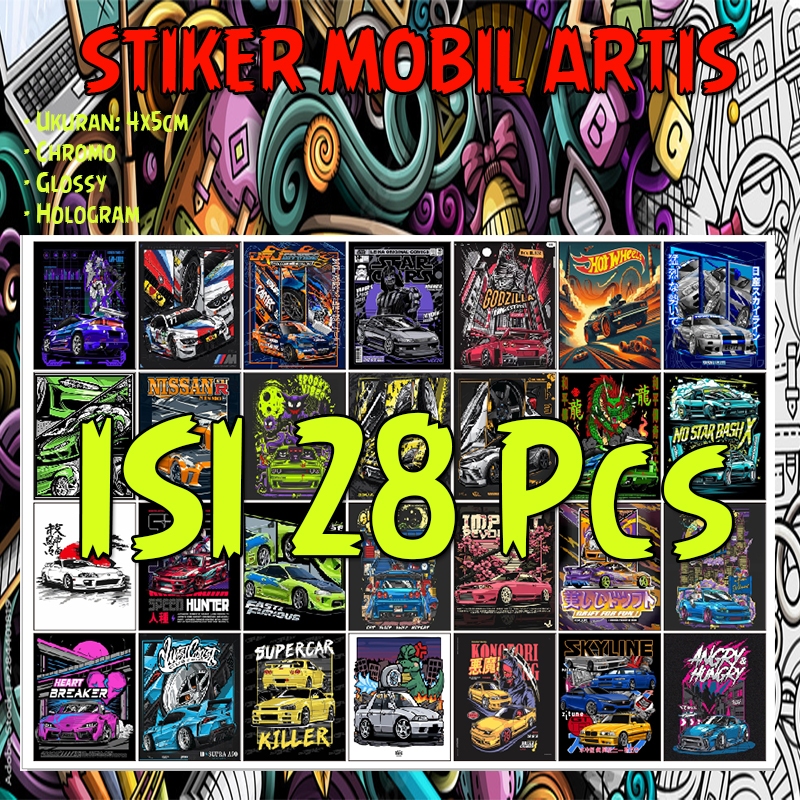 Jual Stiker Mobil Artis Mania Stiker Mobil Bus Viral Telolet Isi 28 pcs ...