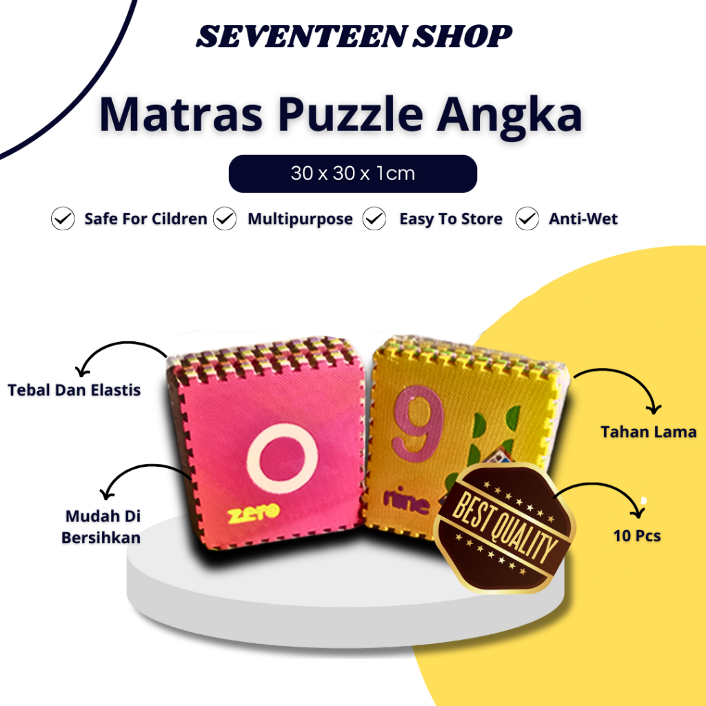Jual Eva Matras Angka Puzzle - Tikar Karpet Alas Bermain Varian Warna ...
