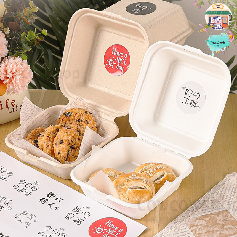 Jual Bagasse Box Lunch Box Burger Cake Kotak Tart Mini 6 inch ...