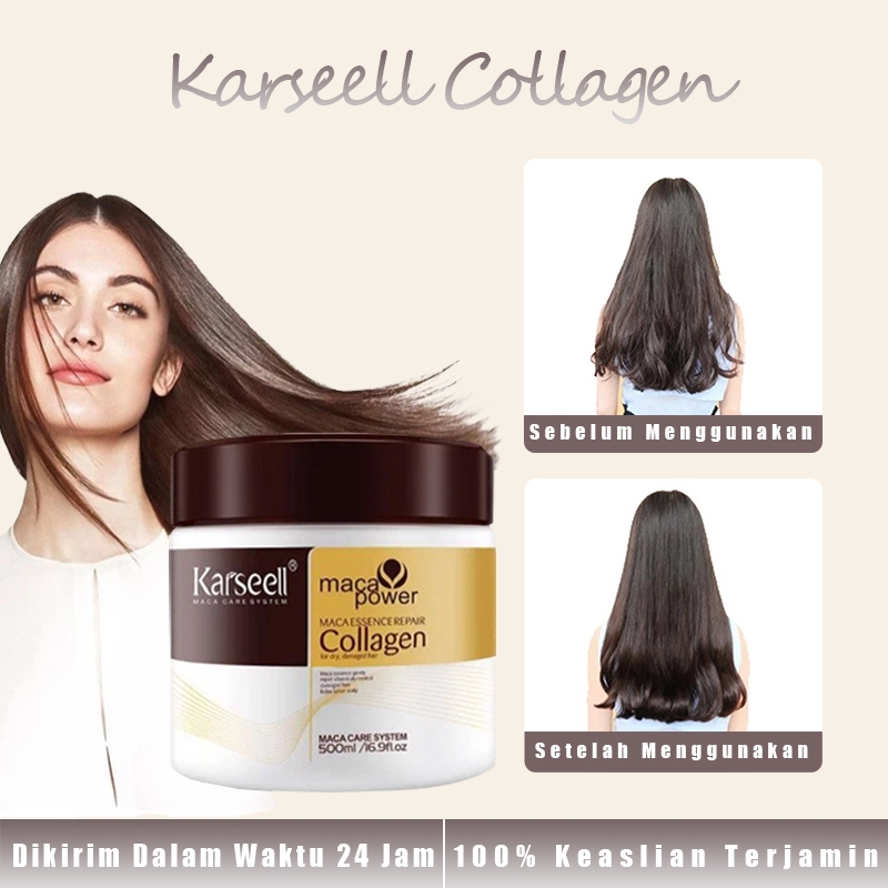 Jual Karseell Collagen Hair Mask 500Ml untuk Rambut Rusak Kering dari ...