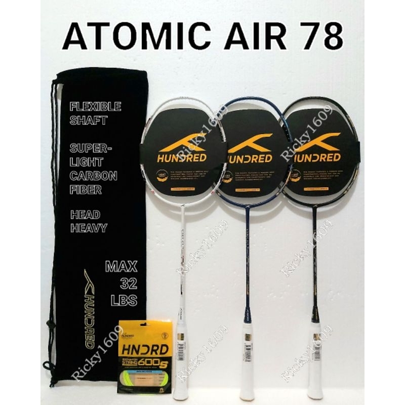 Jual RAKET BADMINTON HUNDRED ATOMIC AIR 78 - HEAD HEAVY - TENSION 32 ...