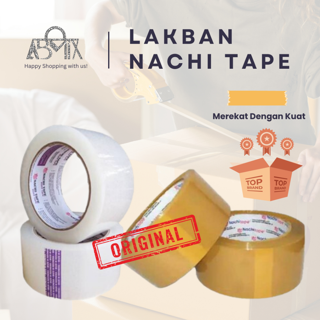 Jual Lakban Nachi Lakban Bening Transparan OPP Tape Isolasi Plakban 90 ...