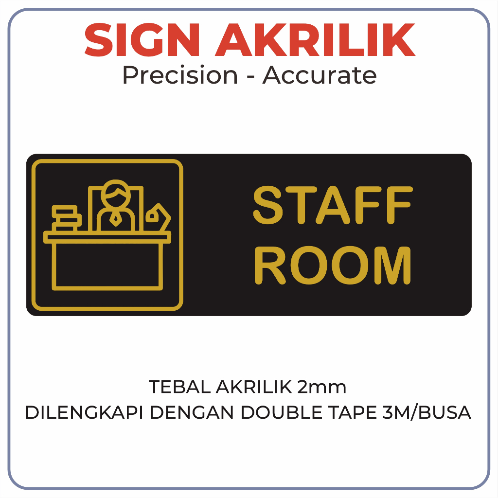 Jual STAFF ROOM AKRILIK/PAPAN ACRYLIC/SIGN BOARD ACRYLIC/LABEL AKRILIK ...