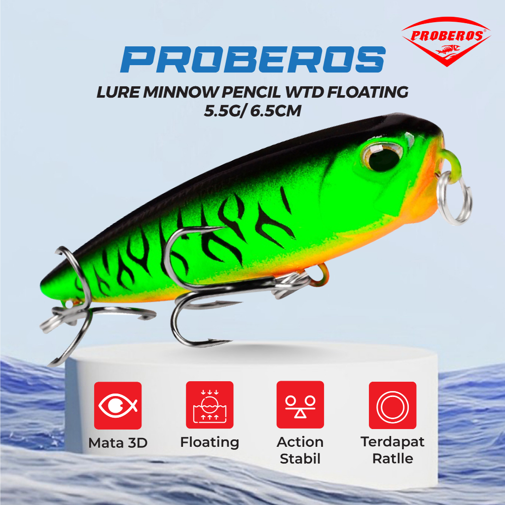 Jual PROBEROS Umpan Pancing Lure Minnow Mengambang 5.5G/6.5Cm Air Tawar ...