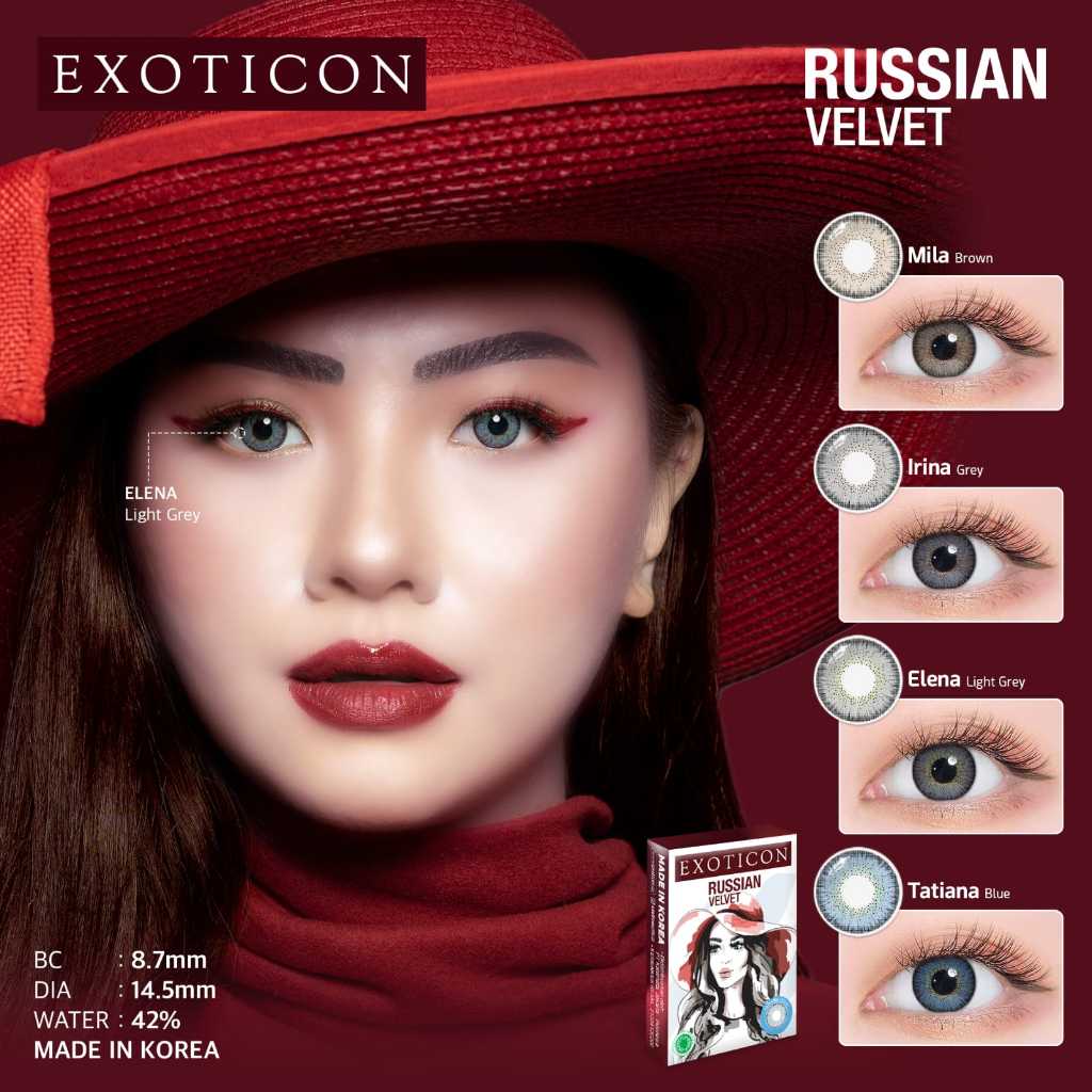 Jual Softlens X2 RUSSIAN VELVET VOL I 14,5 MM Normal & Minus (-0,50 S/D ...