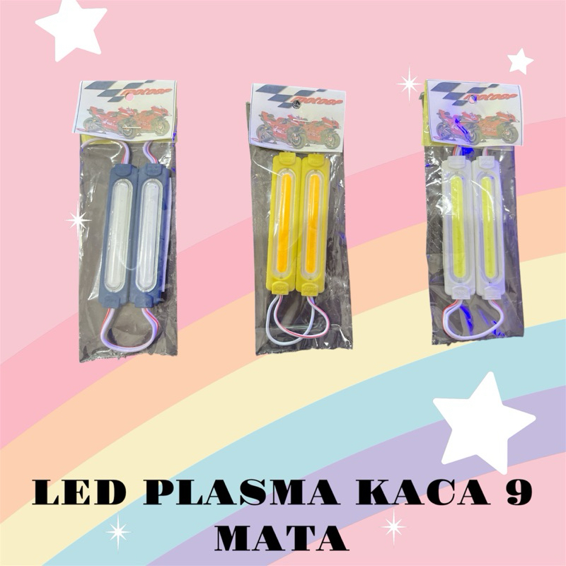 Jual Lampu Led COB plasma kaca 9 mata titik variasi kolong mobil motor truk 12Volt 12V (isi 2 ...