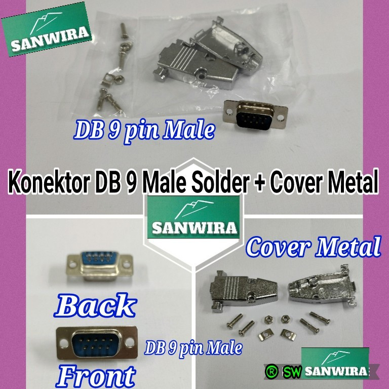Jual Konektor DB 9 Cover Metal / DB9 Connector Male Female Metal Cover ...