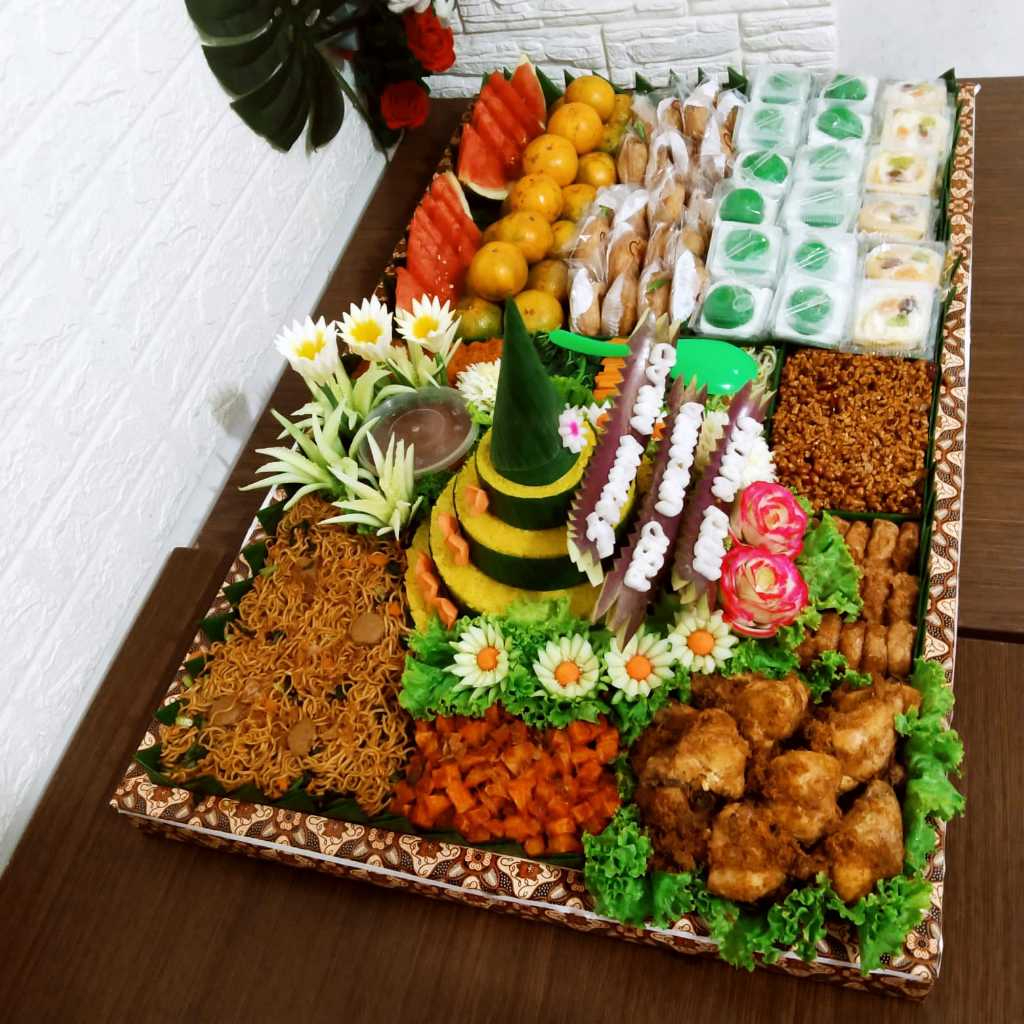 Jual Tumpeng Nasi Kuning Kotak Premium/Tumpeng komplit Murah/Tumpeng ...