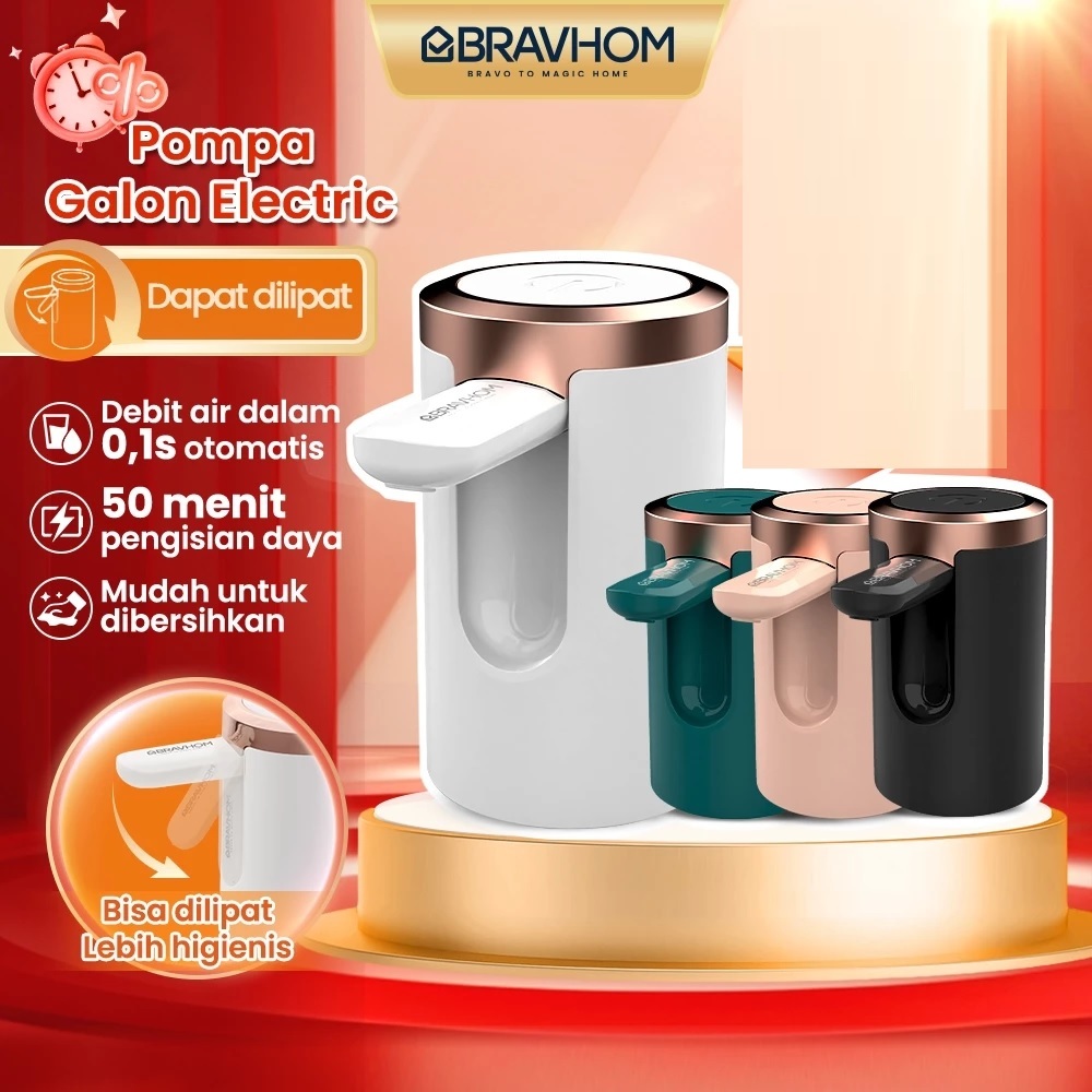 Jual BRAVHOM Pompa Galon Electric lipat Portable Dispenser Air Minum ...