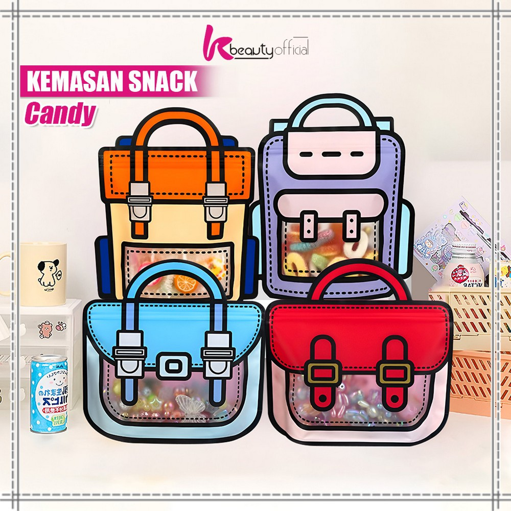 Jual KB-C1094 Plastik Bingkisan Ziplock Motif Tas Ransel / Goodie Bag ...