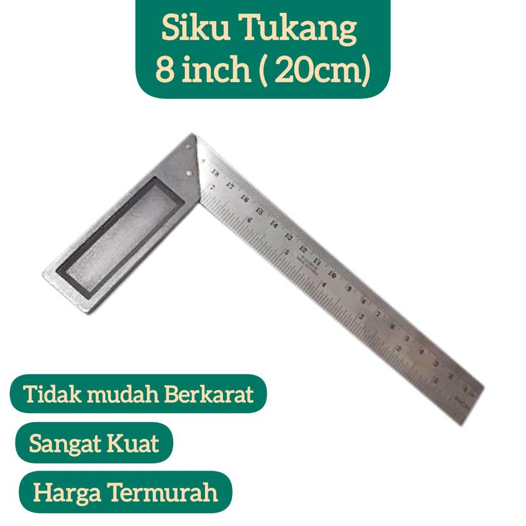 Jual Penggaris Besi Siku Sudut Tukang Grafir 8 inch 20cm Tebal | Shopee ...