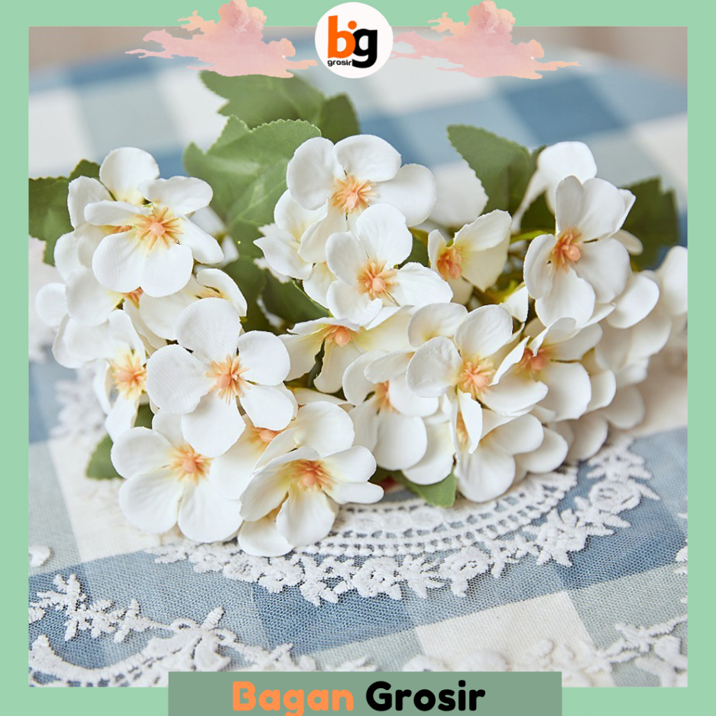 Jual BG Bunga Tangkai Hydrangea Bunga Hortensia Palsu Artifcial ...