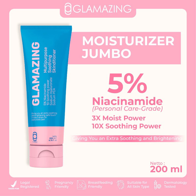 Jual Glamazing moisturizer jumbo 5% niacinamide multipurpose soothing ...