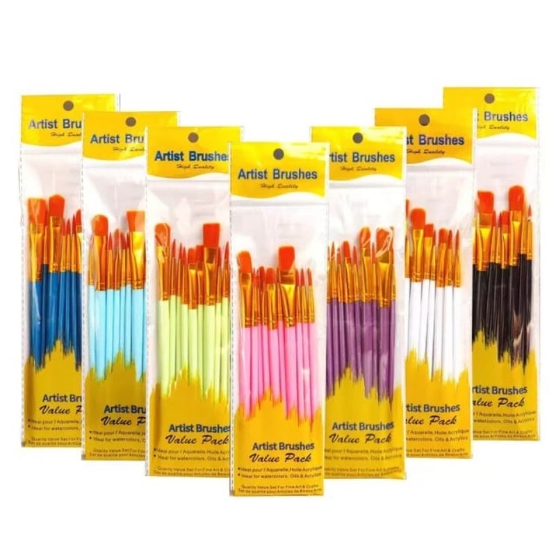Jual [10 Pcs/Set] Kuas Lukis Kuas Melukis Cat Air Face Painting Brush ...