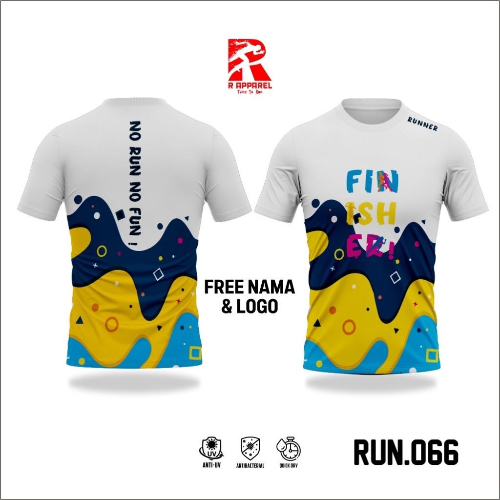 Jual Kaos Olahraga Lari No Run No Fun | Jersey Running Quick Dry Fit ...