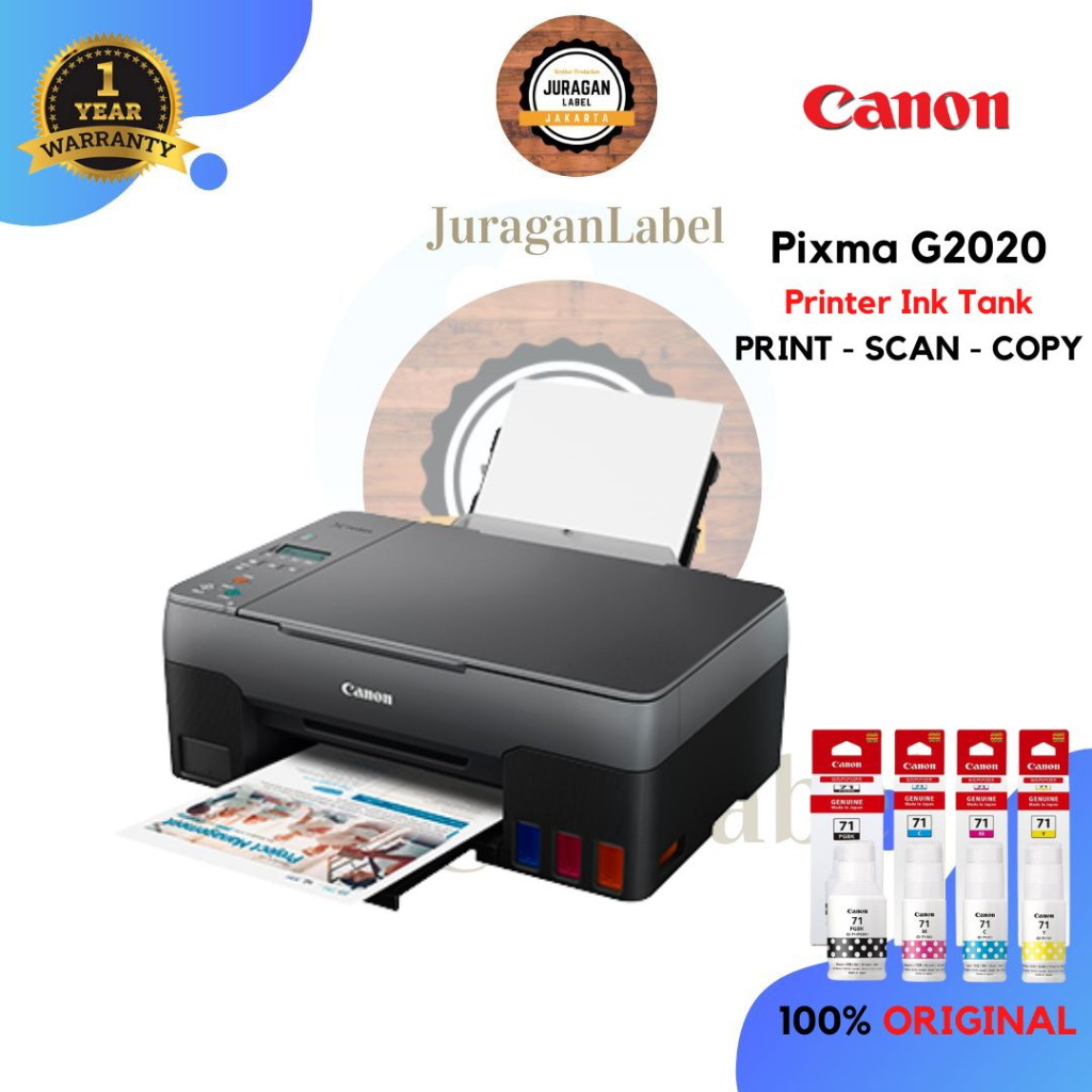 Jual Printer Canon Inkjet Pixma G2020 Print Scan Copy Garansi Resmi ...
