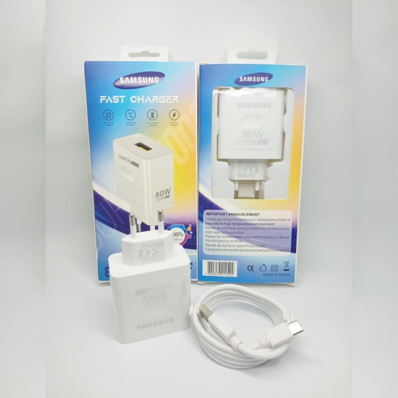 Jual Charger 5am5ung Super VOOC 80Watt Fast Charging Micro & Type C ...