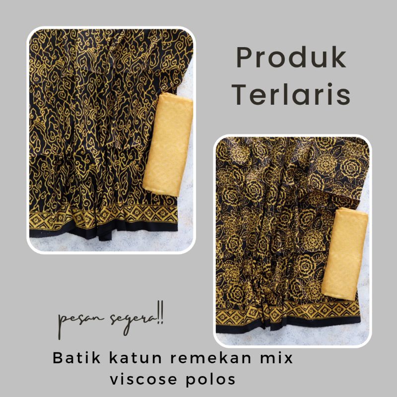 Jual UREE FASHION KAIN BATIK KATUN REMEKAN MIX VISCOSE POLOS BATIK CAP ...