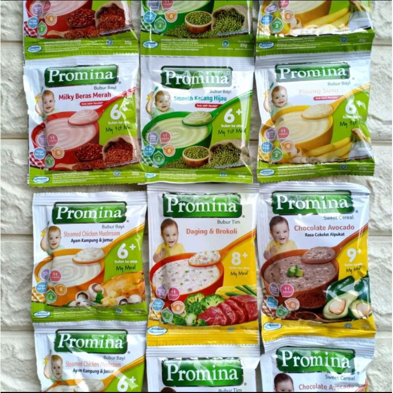 Jual PROMINA BUBUR SACHET ISI 8 RENCENG BERAS MERAH/ KACANG HIJAU ...