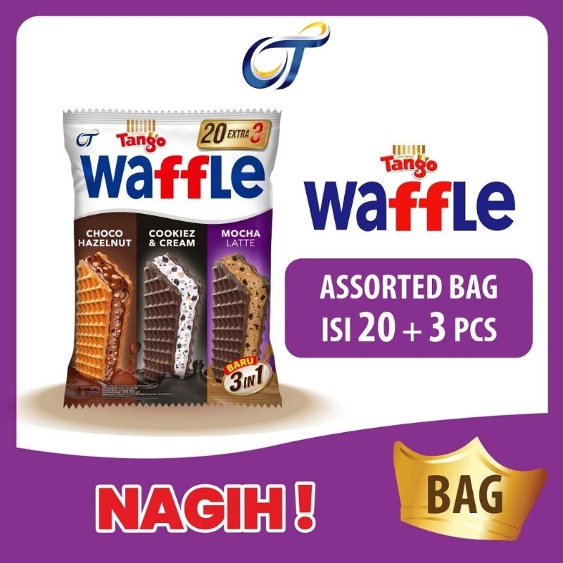 Jual Tango WAFFLE choco hazelnut Assorted BAG 220 gram kemasan BESAR ...