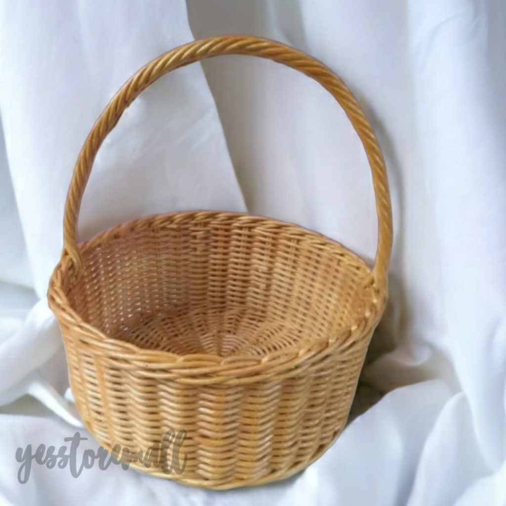 Jual keranjang rotan bulat besar wadah buah tempat seserahan hantaran ...
