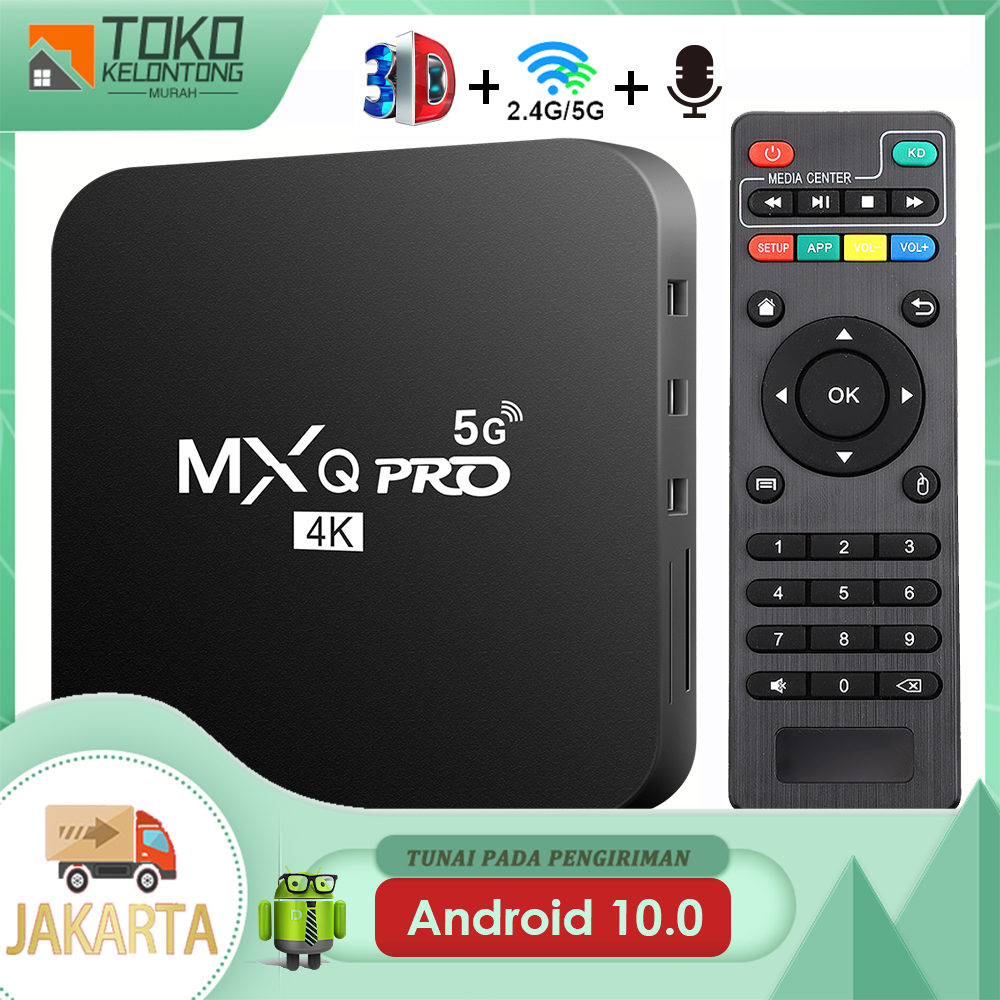 Jual android tv box murah，TV Box pintar Android 10.0, MXQ-PRO 4K HD Android 2.4 TV Box/5G Dual ...