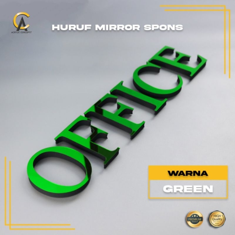 Jual Huruf Timbul Akrilik Mirror + Spons READY Siap Kirim (TIDAK BISA ...