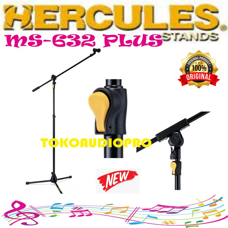 Jual Stand Mic Hercules MS632B Plus Tripod Base Boom Mic Stand MS-632 ...