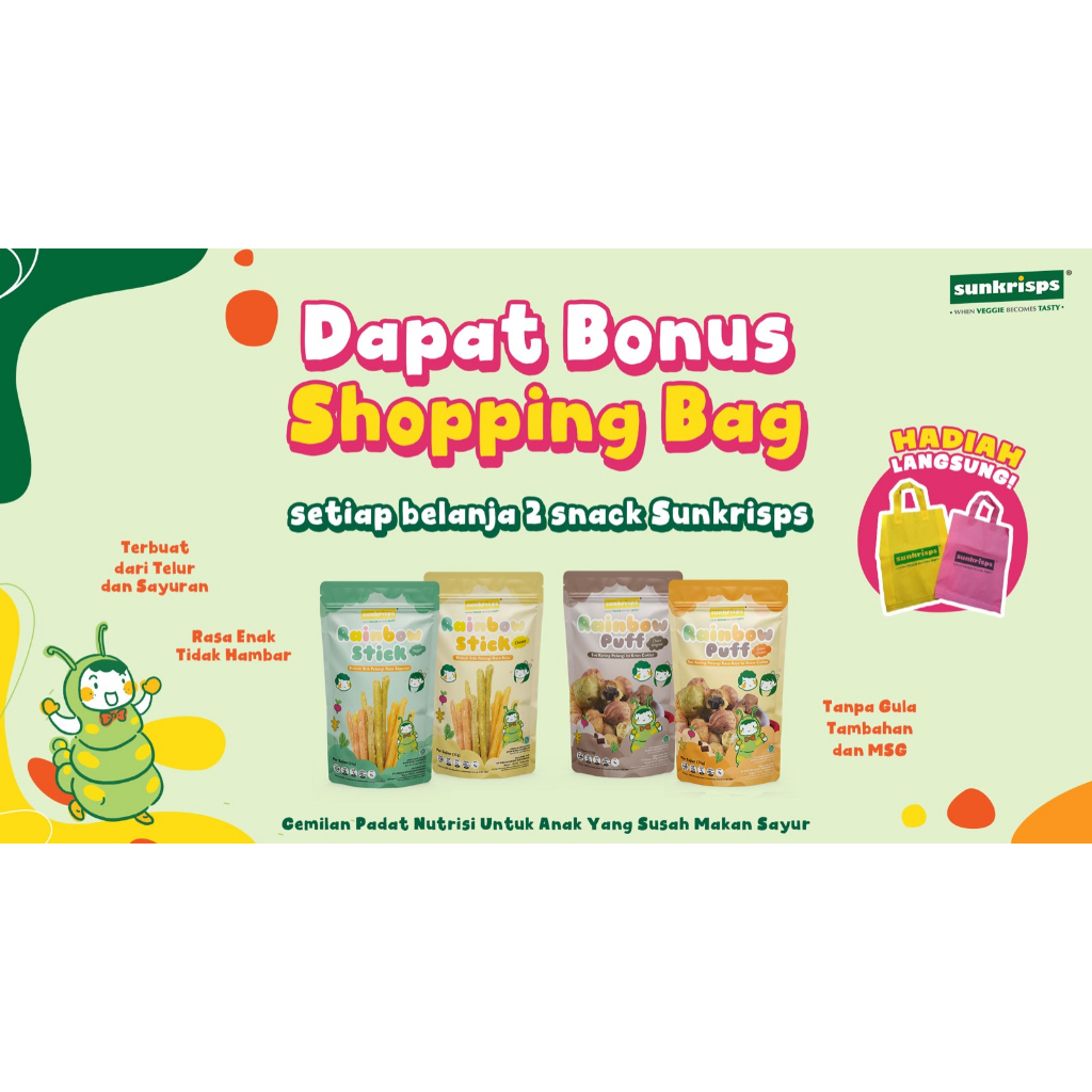 Jual Sunkrisps Rainbow Puff 50gr / Sunkrisps Rainbow Stick / Soes anak ...