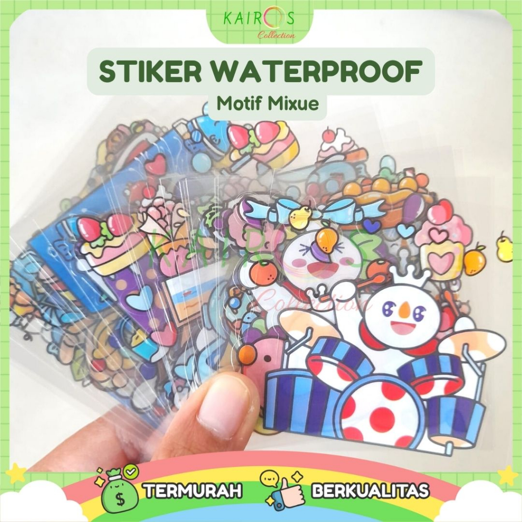 Jual Sticker Mixue Bahan PVC [ECER] 1 LEMBAR / Stiker Waterprooft ...