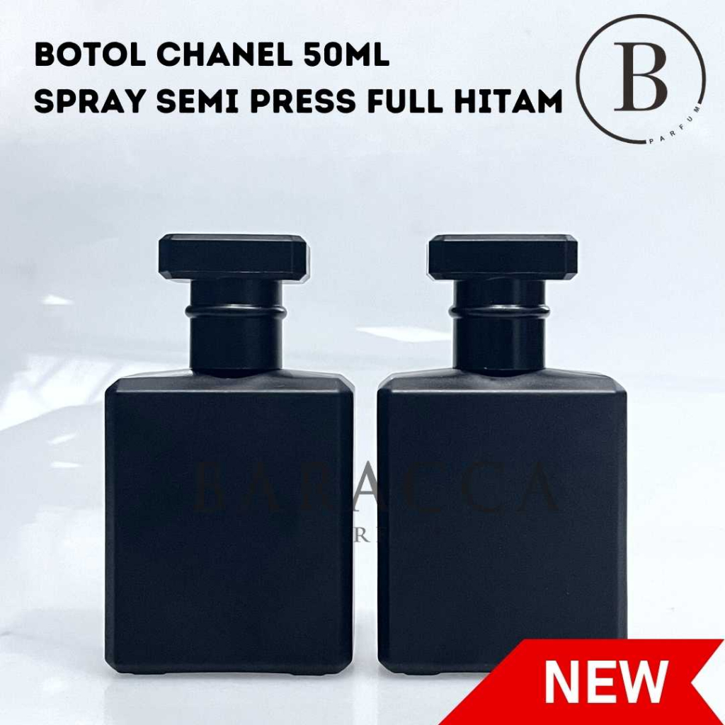 Jual Botol Parfum Chanel 50ML Semi Press Full Hitam - Botol Chanel Semi Press - Botol Chanel ...