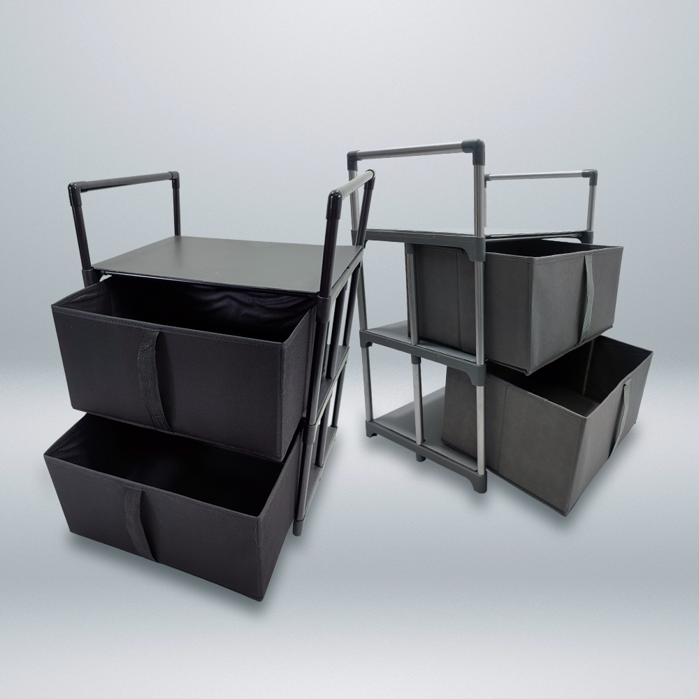 Jual Rak Penyimpanan Storage Rack Laci 3 Susun 2 Laci Kain Linen Mono ...