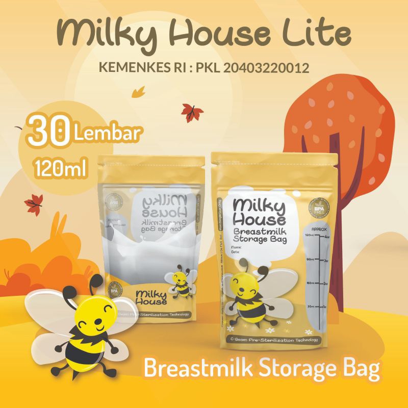 Jual Milky House Kantong Asi MURAH !!! Isi 30 lembar ukuran 120ml / BPA free | Shopee Indonesia