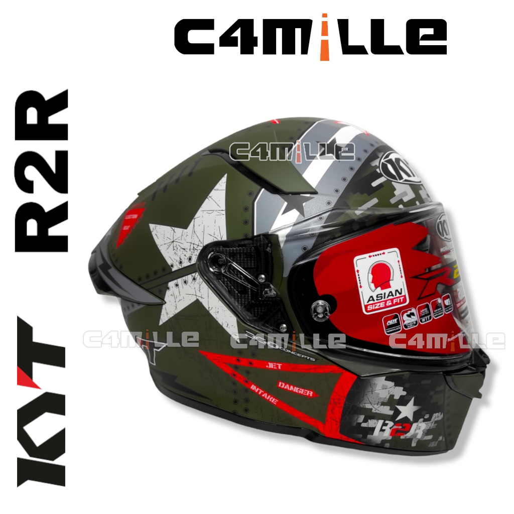 Jual HELM KYT R2R PRO ASSAULT MATT ARMY GREEN DOUBLE VISOR FULL FACE ...