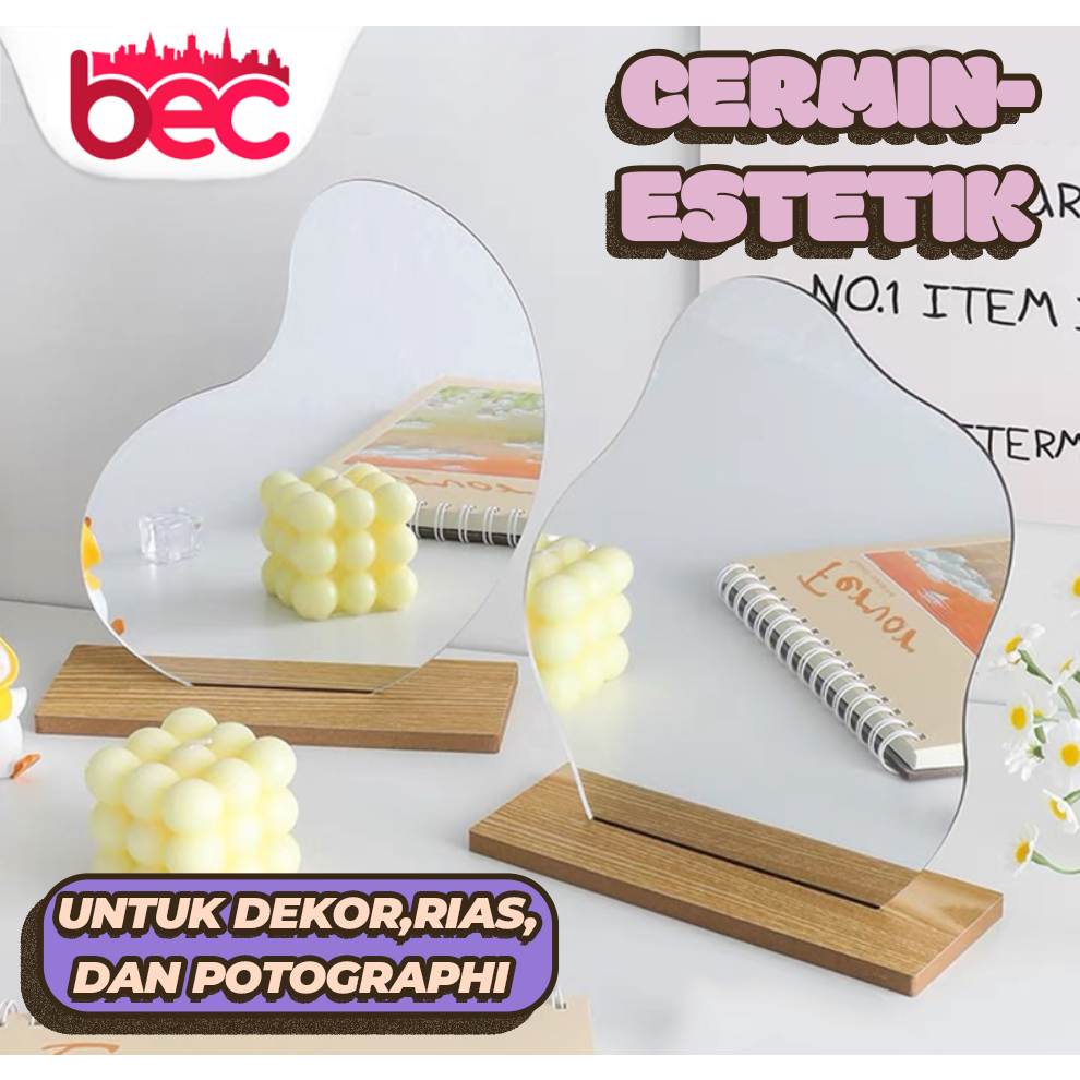 Jual [BEC] Cermin Aesthetic Mirror Kaca Unik Cermin Meja | Shopee Indonesia